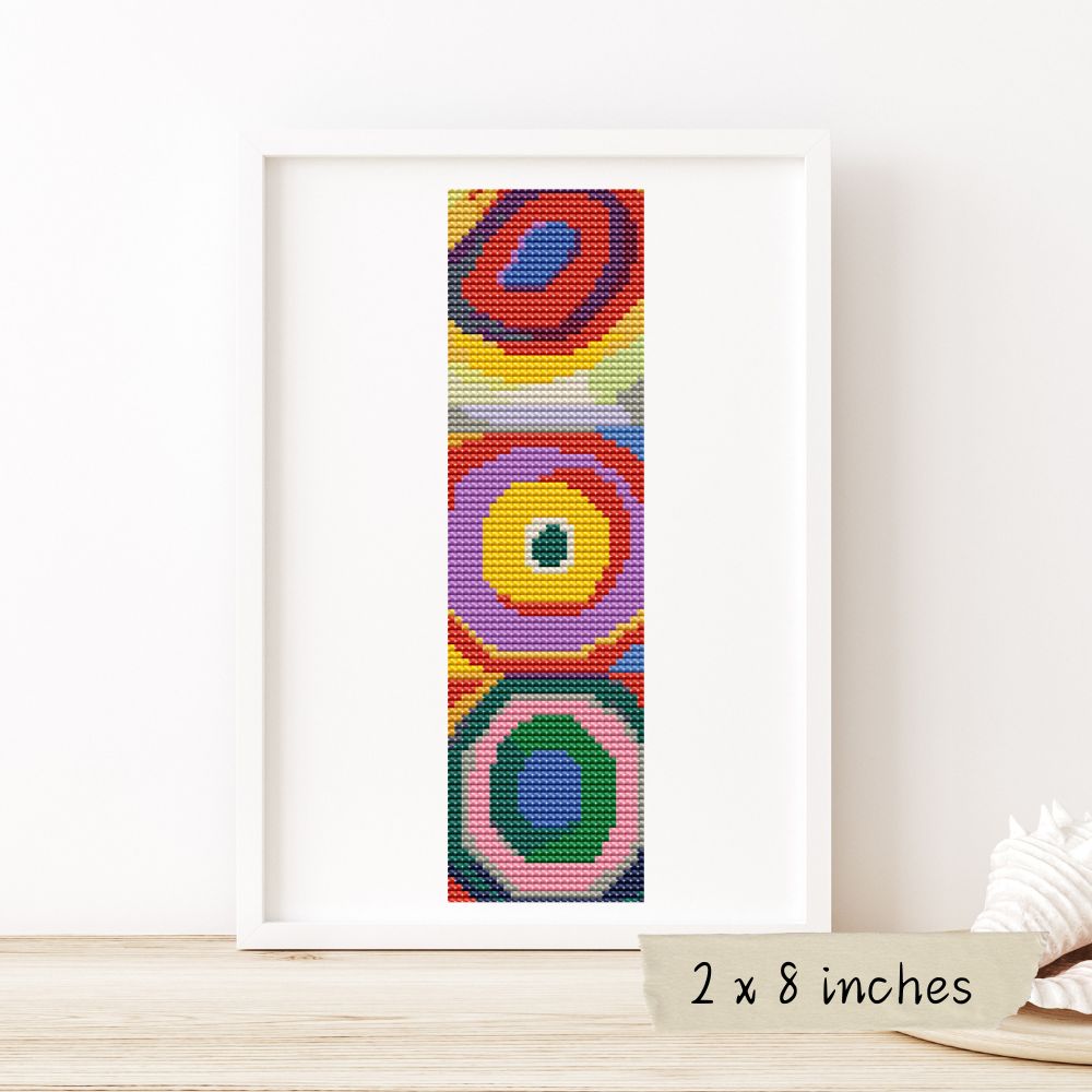 Squares with Concentric Circles Bookmark Cross Stitch Kit – The Art of ...