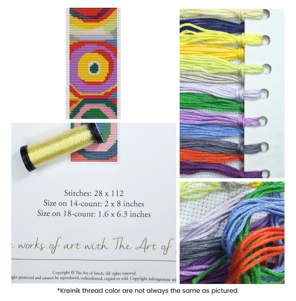 Squares with Concentric Circles Bookmark Cross Stitch Kit – The Art of ...