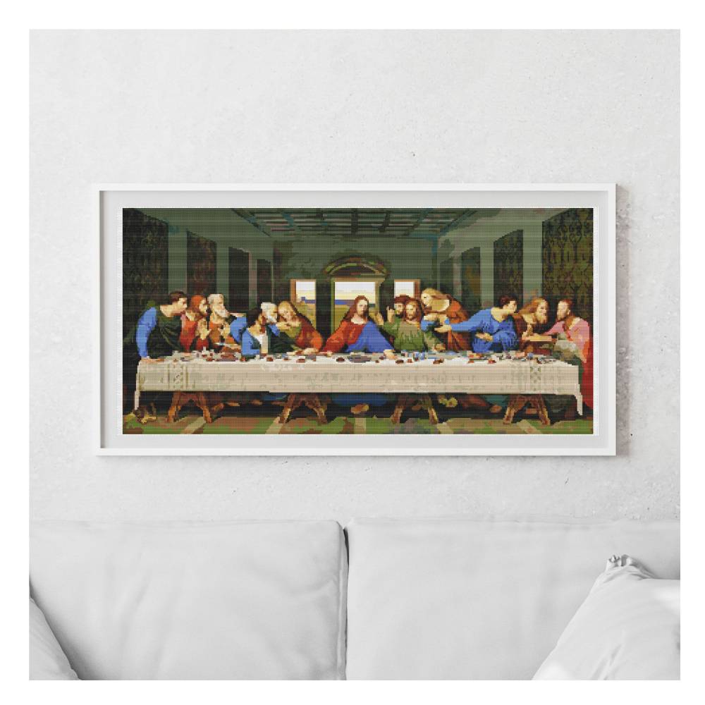 The Last Supper Cross Stitch Pattern | Size: 12 x 25 inches