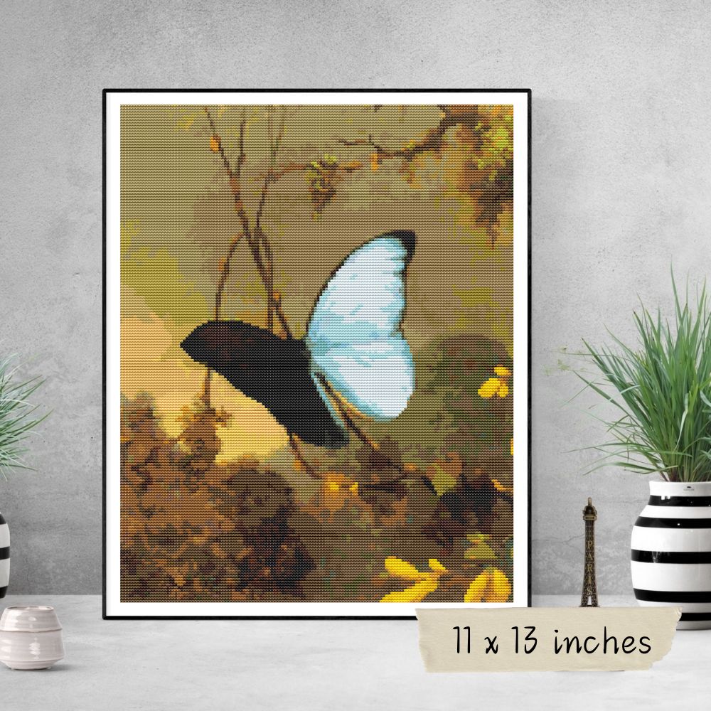 Blue Morpho Butterfly Cross Stitch Pattern