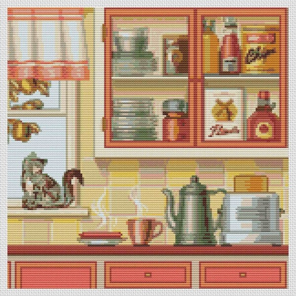 In The Kitchen Counted Cross Stitch Pattern