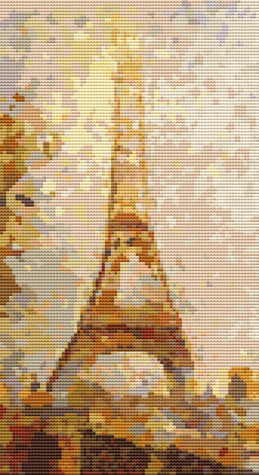 Eiffel Tower Counted Cross Stitch Pattern