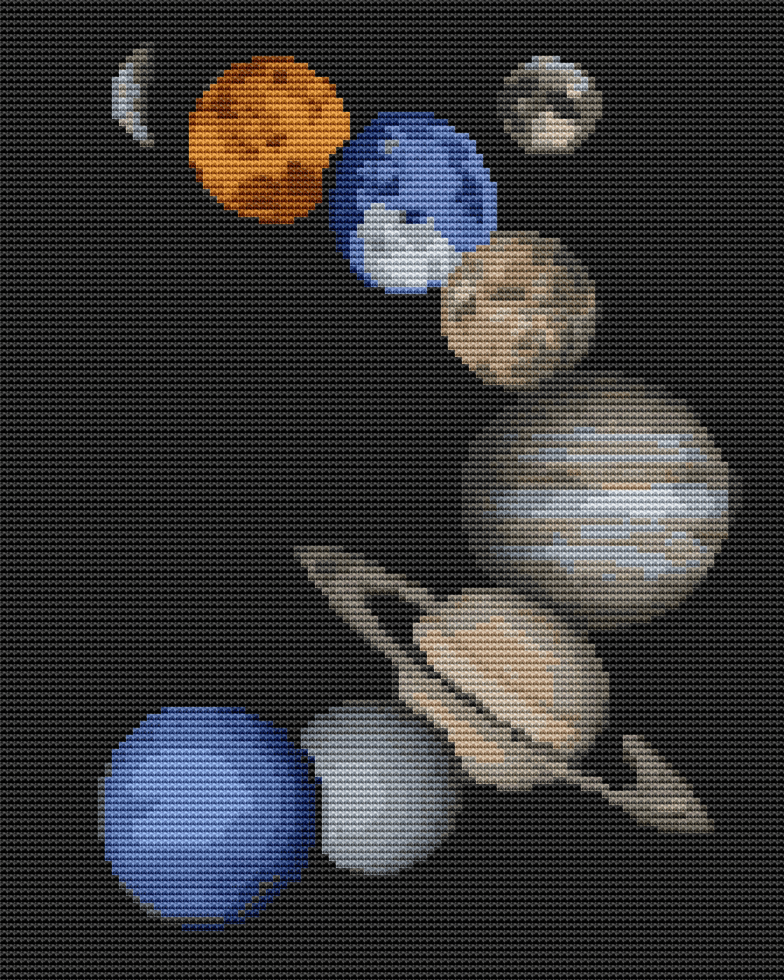 Solar System Cross Stitch Pattern – The Art of Cross Stitch