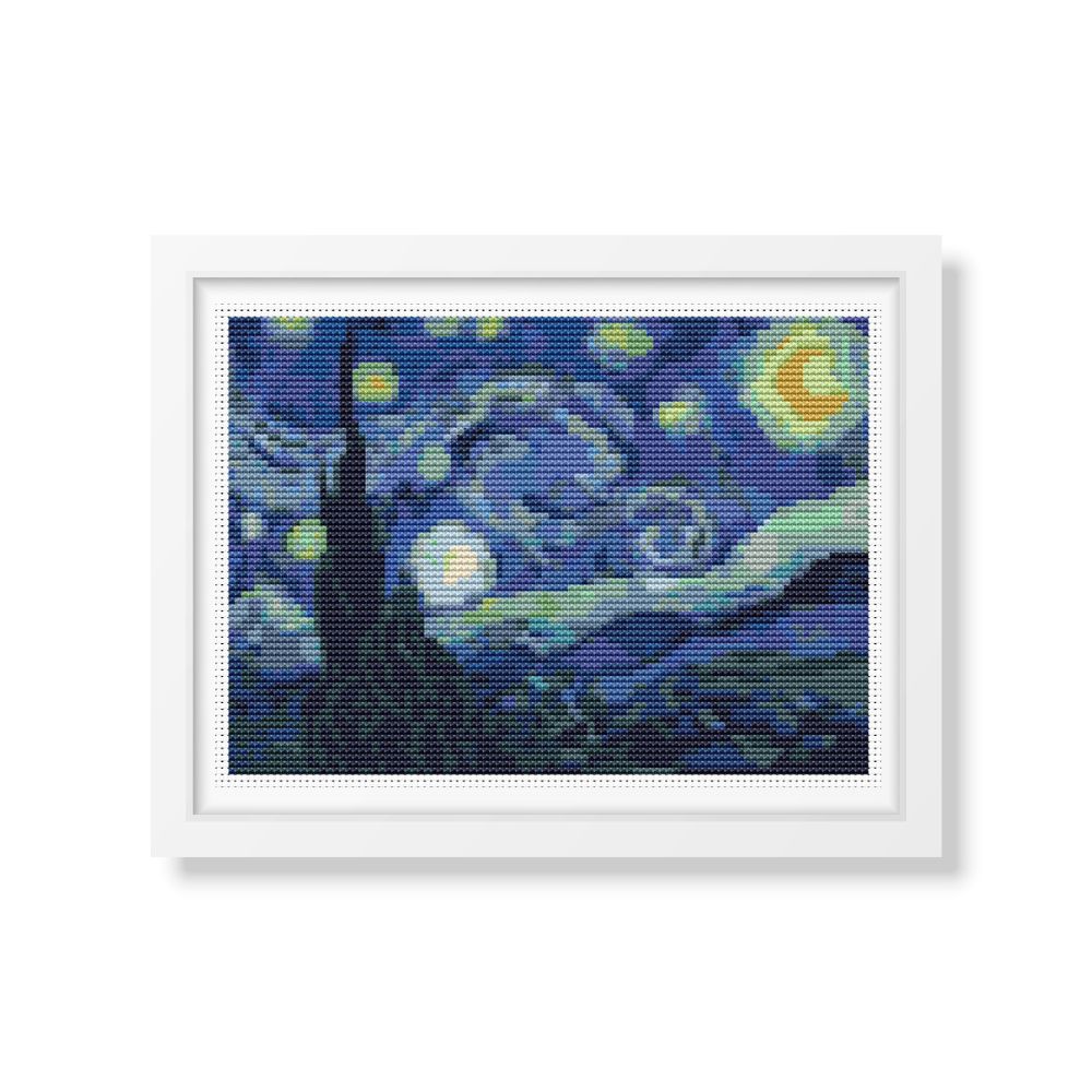 The Starry Night Mini Counted Cross Stitch Pattern