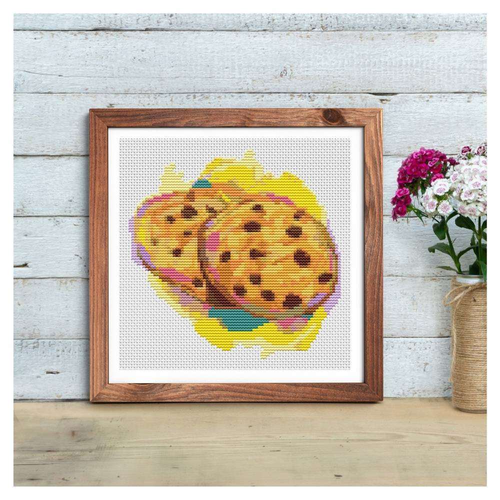 Chocolate Chip Cookies Counted Cross Stitch Pattern