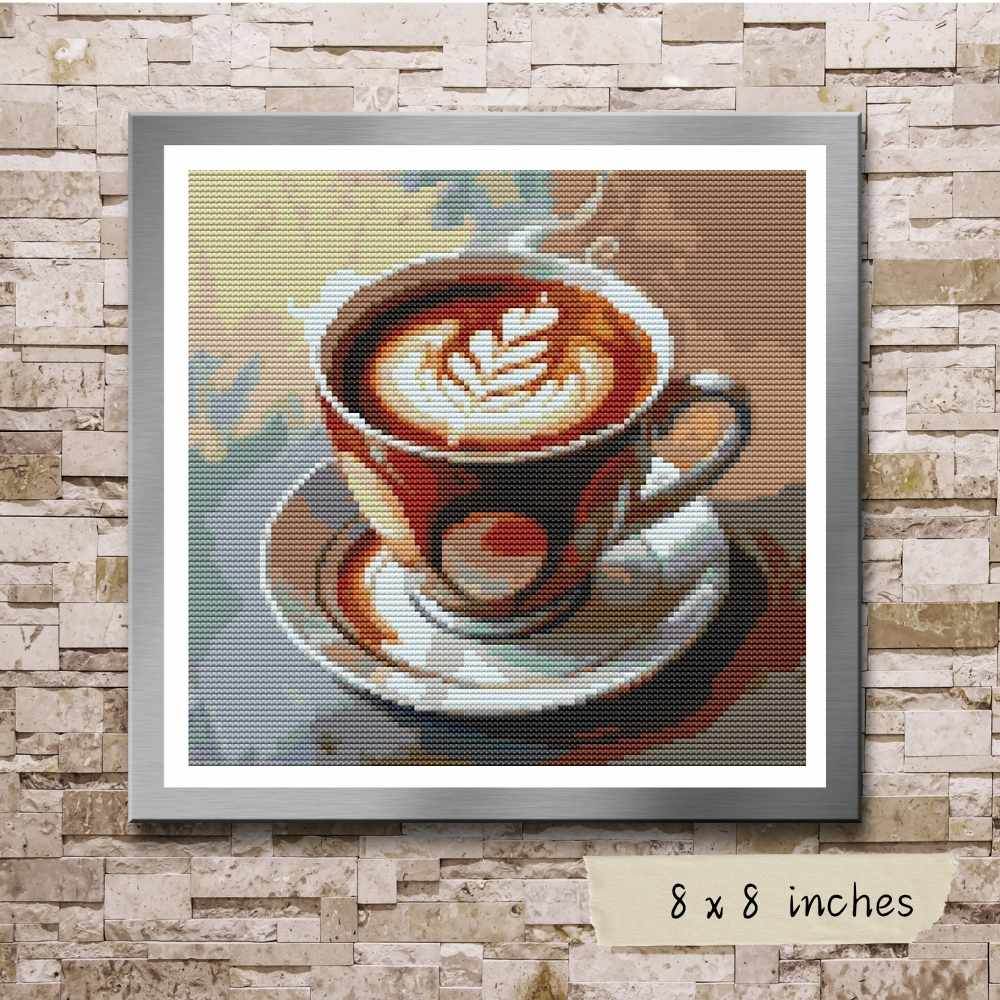 Latte Art Cross Stitch Pattern