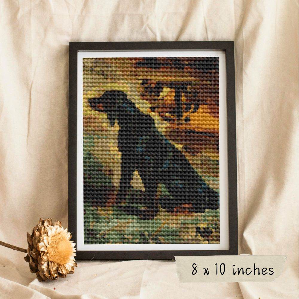 Dun, a Gordon Setter Cross Stitch Kit