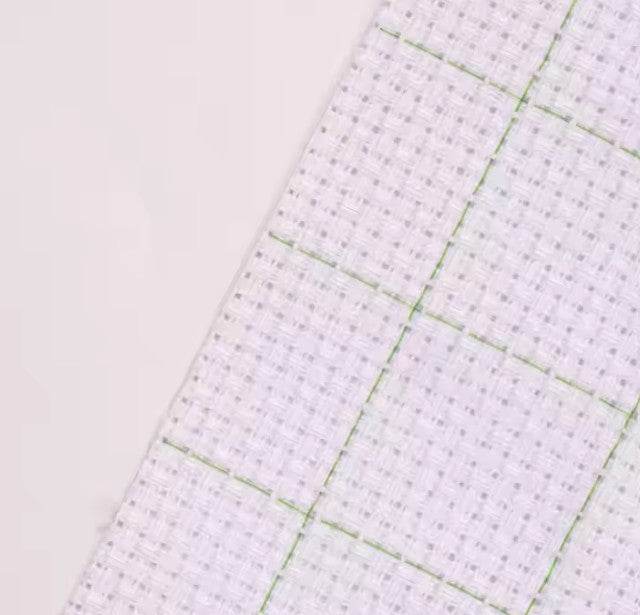 14-Count Gridded White Aida Fabric (Custom Cut) | Cross Stitch Cloth