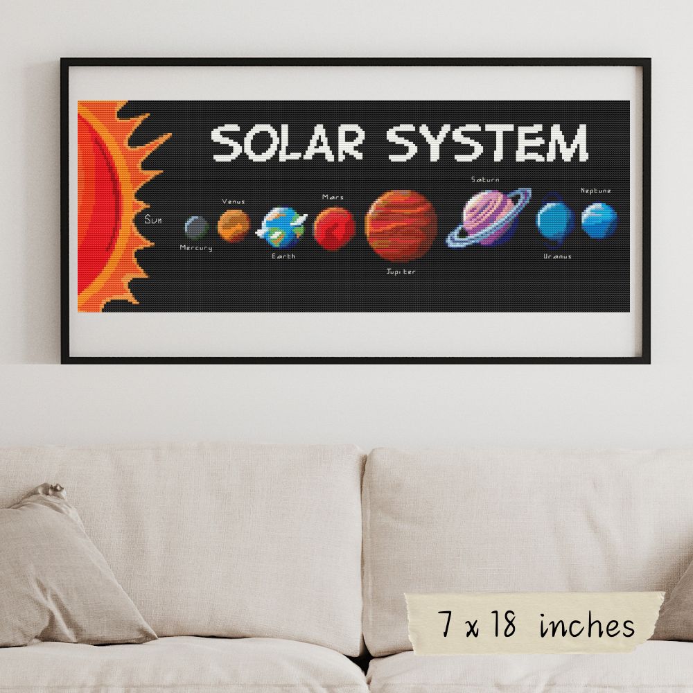 Solar System Cross Stitch Pattern